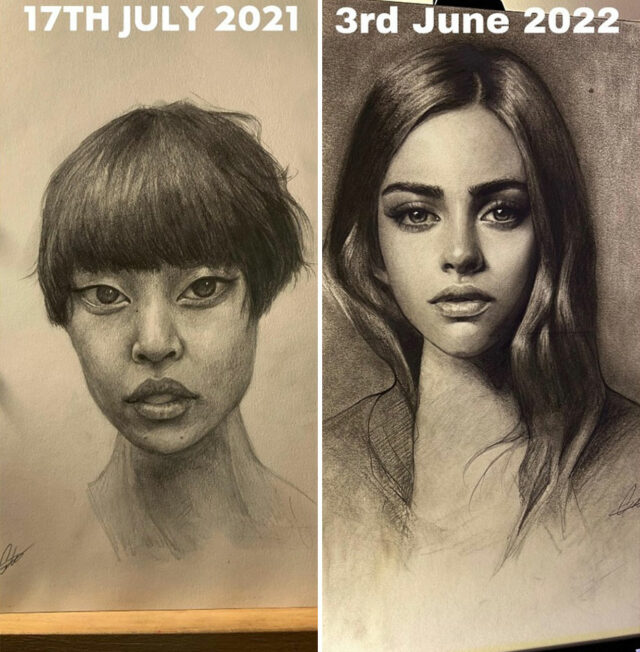 25 Stunning 'Before and After' Art Transformations That Showcase ...