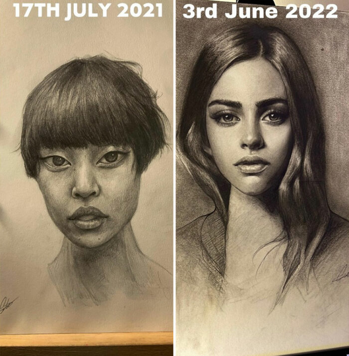 25 Stunning 'Before and After' Art Transformations That Showcase ...
