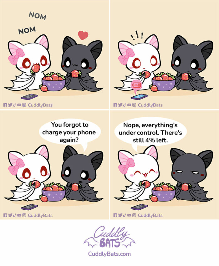 15 Wholesome Comics From The “Cuddle Bats” Series | DeMilked
