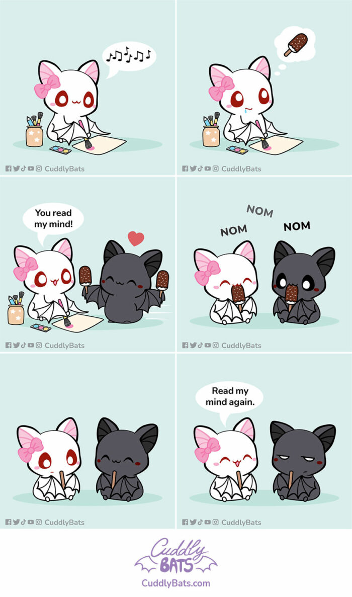 15 Wholesome Comics From The “Cuddle Bats” Series | DeMilked