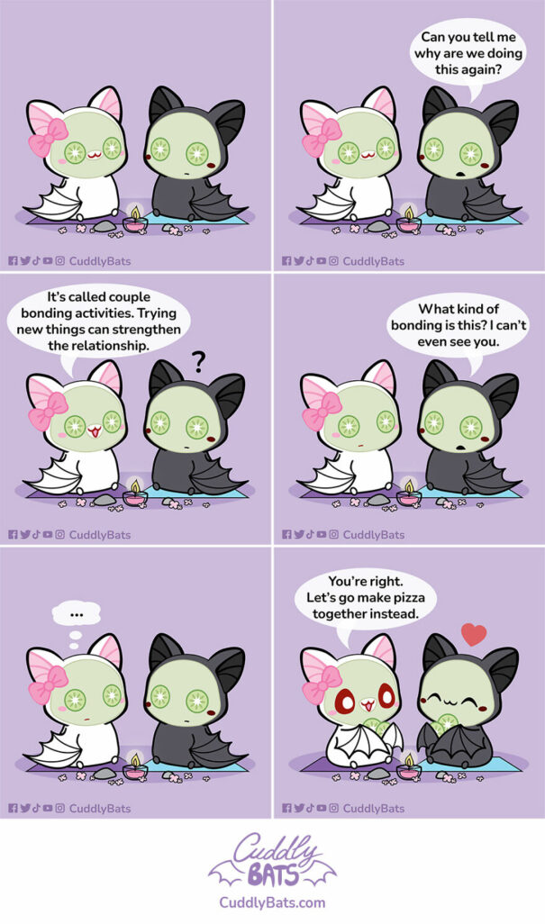 15 Wholesome Comics From The “Cuddle Bats” Series | DeMilked