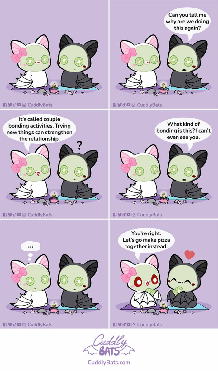 15 Wholesome Comics From The “Cuddle Bats” Series | DeMilked