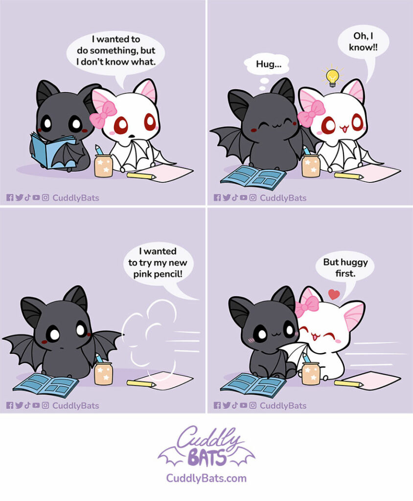 15 Wholesome Comics From The “Cuddle Bats” Series | DeMilked