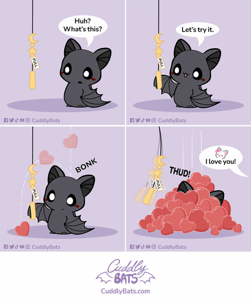 15 Wholesome Comics From The “Cuddle Bats” Series | DeMilked