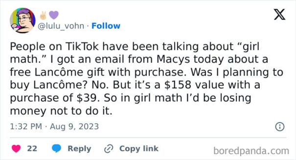 25 Times People Succinctly Explained “Girl Math” In A Funny Post | DeMilked