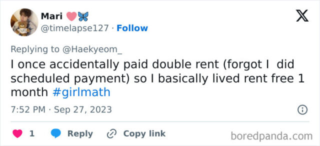 25 Times People Succinctly Explained “Girl Math” In A Funny Post | DeMilked