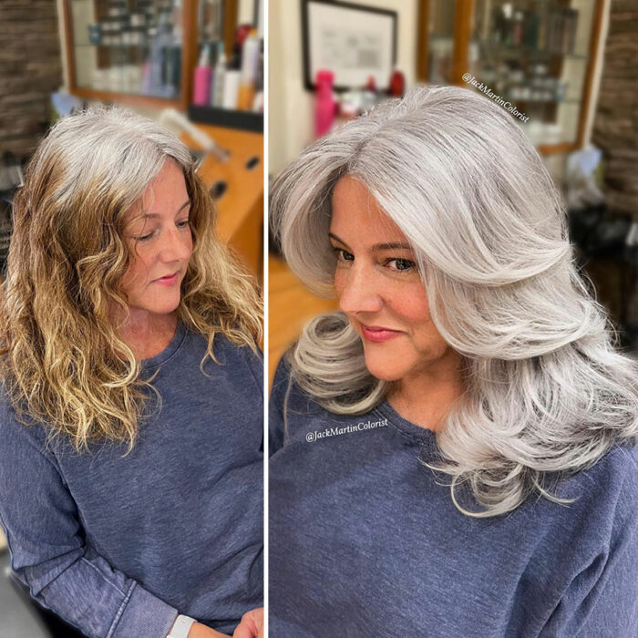20 Before And After Pics Of Women Who Let Their Gray Hair Shine, As ...