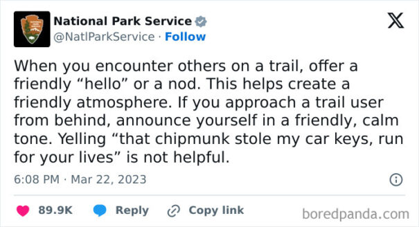 35 Of The Funniest Posts From The Viral National Park Service Page On X ...