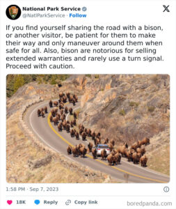 35 Of The Funniest Posts From The Viral National Park Service Page On X ...