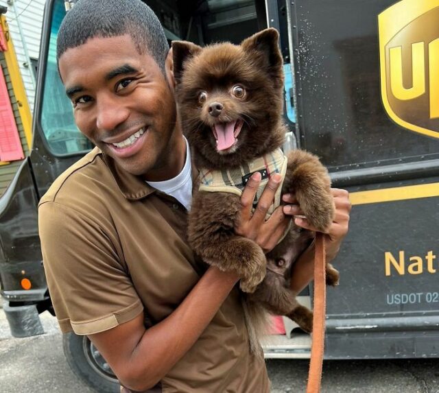 40 Viral Pics Of UPS Employee Posing With Every Dog He Meets While ...