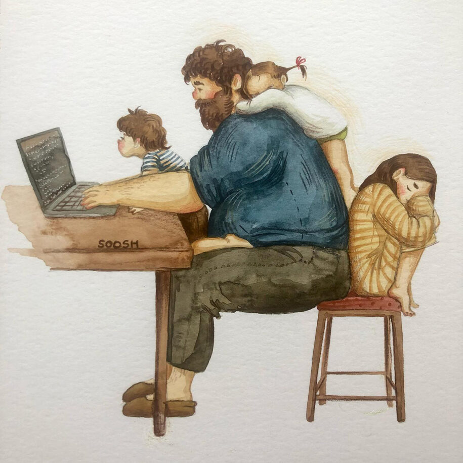 20 Tender Watercolor Illustrations Embodying The Warmth Of Family Relationships | DeMilked