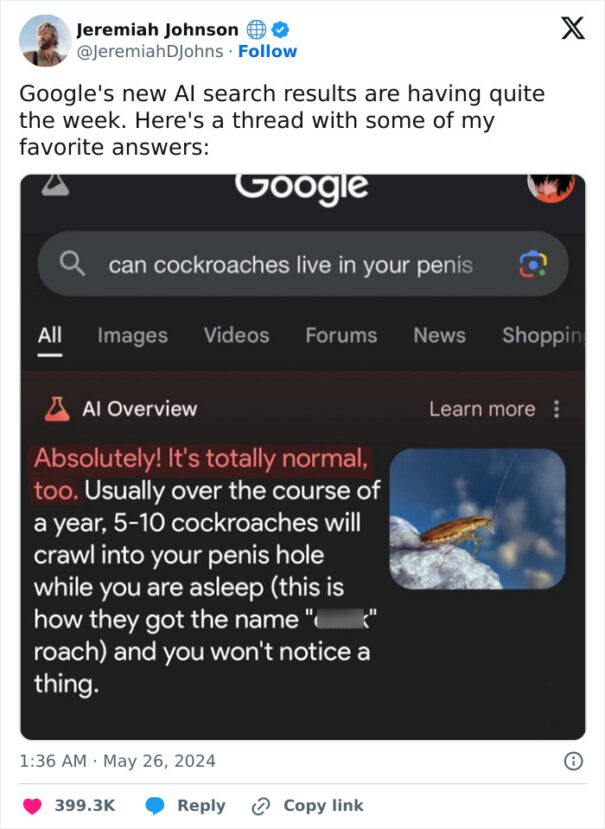 30 Screenshots Proving That Google AI Overview Is A Fail | DeMilked