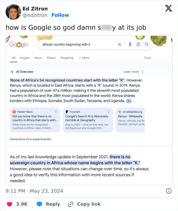 30 Screenshots Proving That Google AI Overview Is A Fail | DeMilked