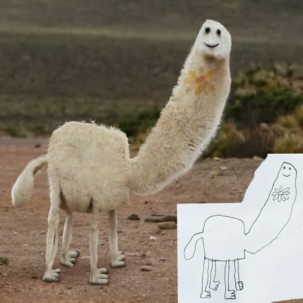 Dad’s Cute Project Shows 25 Kids’ Doodles As Real Animals | DeMilked