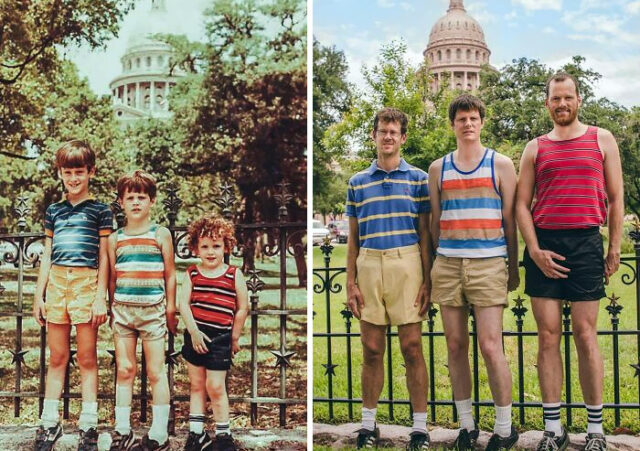 40 Photos Of People Accurately Recreating Old Family Photos | DeMilked