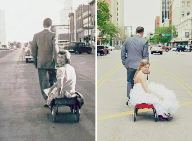 40 Photos Of People Accurately Recreating Old Family Photos | DeMilked