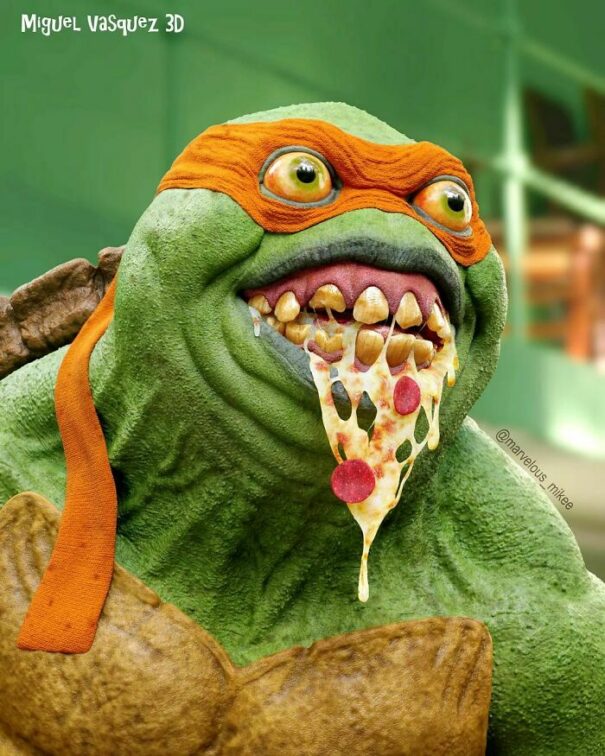 20 Popular Cartoon Characters Given A Scary Makeover By This Artist ...