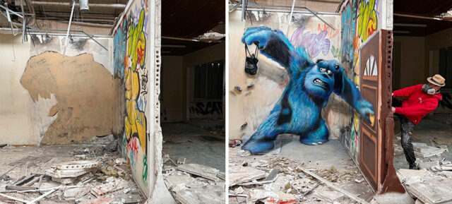 This Artist Paints Creepy But Cool 3D Graffiti That's Not For The Faint ...