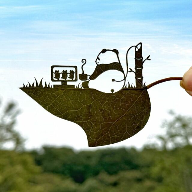 Japanese Artist Cuts Delicate Designs Into Leaves, Here Are His 30 Best Works | DeMilked
