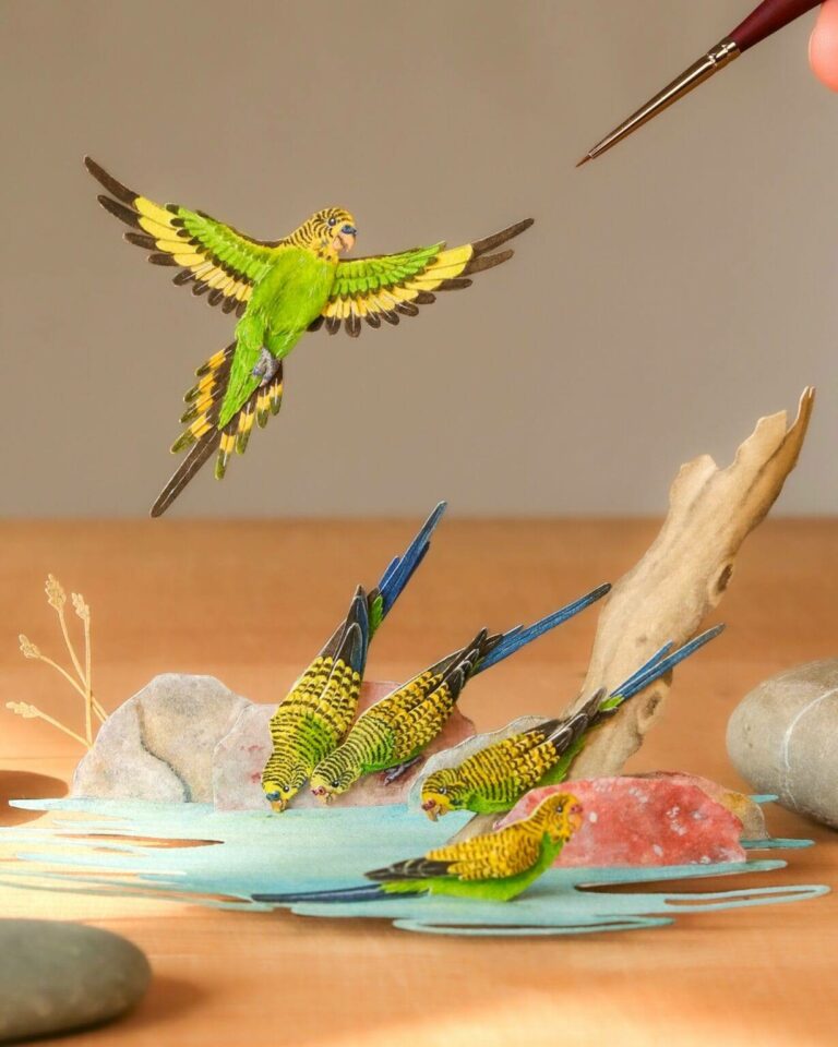 10 Beautifully Detailed Paper Sculptures From The "Parrot Project" By The Paper Ark | DeMilked