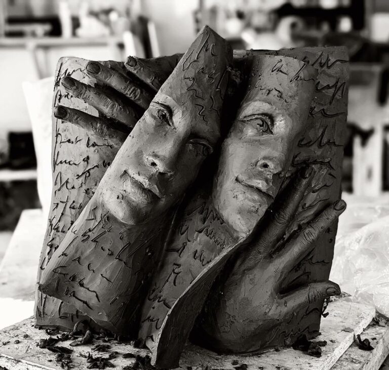 Faces And Hands Merge With Manuscripts In These Captivating Sculptures ...