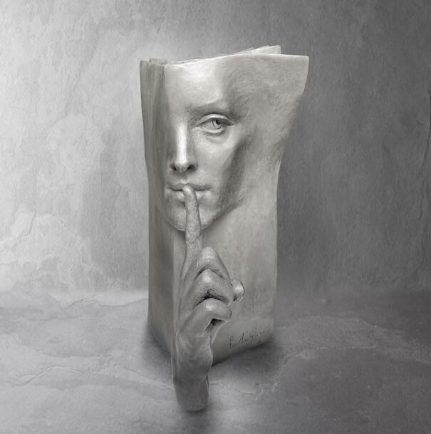 Faces And Hands Merge With Manuscripts In These Captivating Sculptures ...