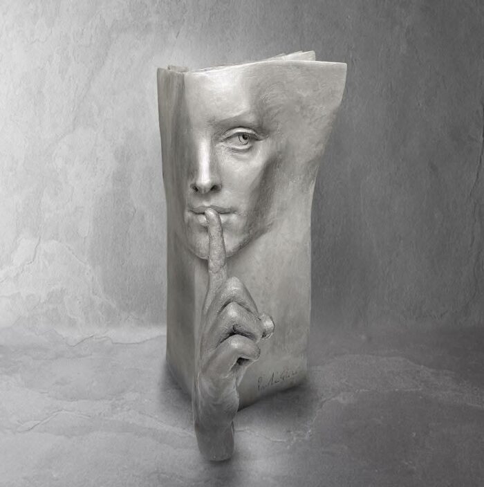 Faces And Hands Merge With Manuscripts In These Captivating Sculptures ...