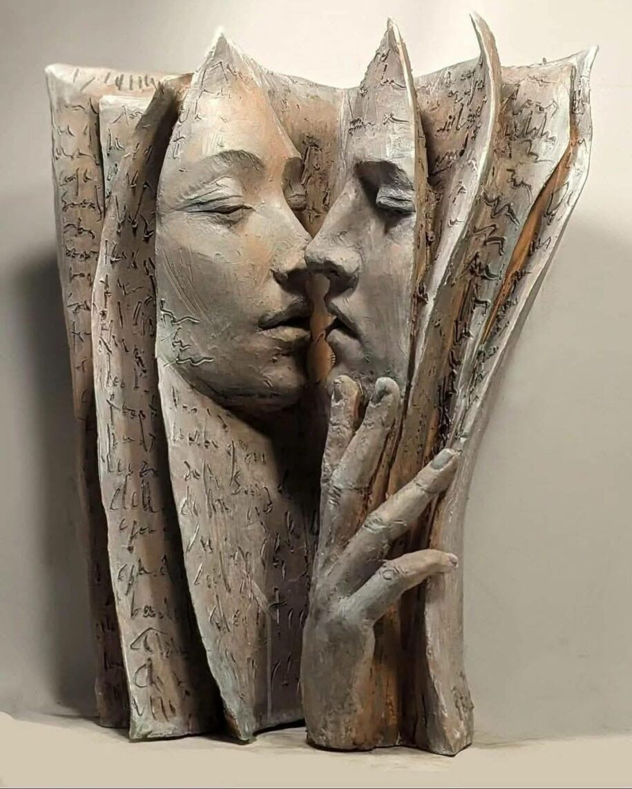 Faces And Hands Merge With Manuscripts In These Captivating Sculptures ...
