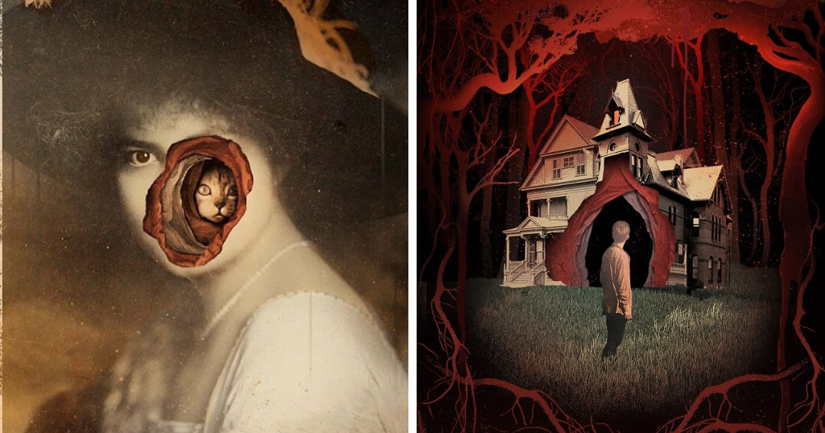 20 Mind-Bending Paper Collages That Turn Portraits Into Portals | DeMilked